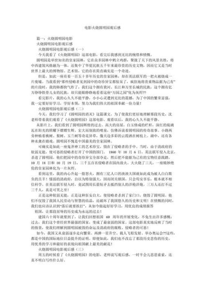 火烧圆明园观后感300字怎么写_圆明园被毁的历史意义-第3张图片-山城妙识