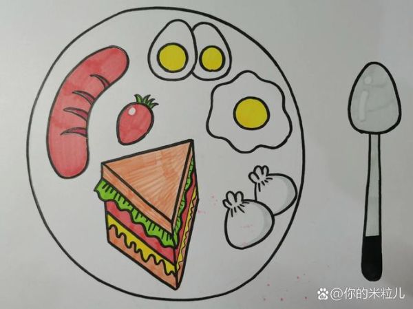 幼儿食谱简笔画怎么做_如何画营养早餐图-第2张图片-山城妙识
