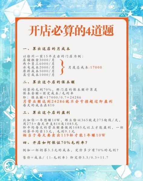 奶茶店成本预算怎么做_开奶茶店需要多少钱-第2张图片-山城妙识