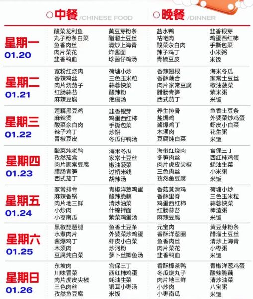 员工食堂菜谱大全_如何搭配一周营养餐-第3张图片-山城妙识