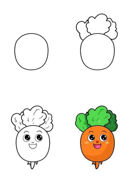 蔬菜简笔画图片大全可爱_怎么画才萌-第2张图片-山城妙识
