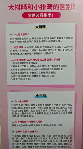大排畸和小排畸有什么区别_检查时间费用对比-第1张图片-山城妙识