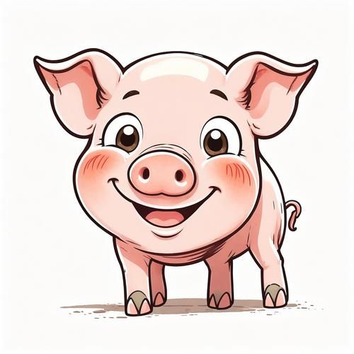 猪图片卡通可爱图片_怎么画-第1张图片-山城妙识