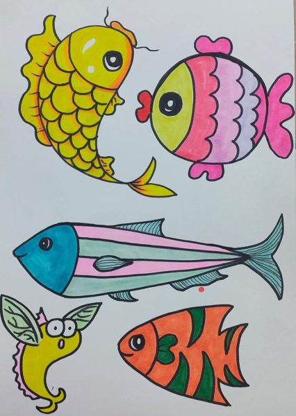 怎么画鱼简单又好看_儿童画鱼步骤图-第1张图片-山城妙识