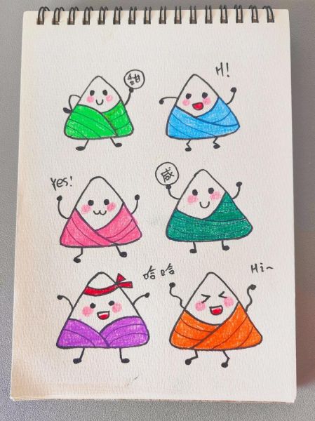 儿童画粽子简笔画怎么画_粽子简笔画图片大全-第3张图片-山城妙识