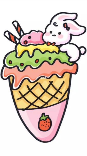 冰淇淋简笔画怎么画_彩色冰淇淋涂色技巧-第2张图片-山城妙识