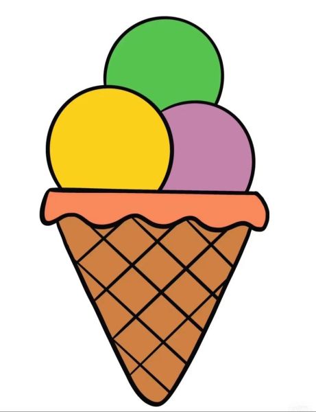 冰淇淋简笔画怎么画_彩色冰淇淋涂色技巧-第3张图片-山城妙识