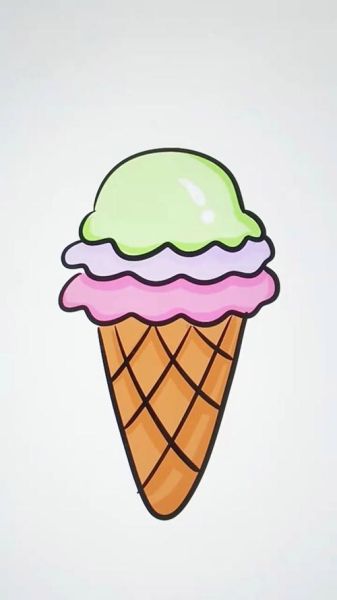 冰淇淋怎么画可爱_冰淇淋简笔画教程-第1张图片-山城妙识