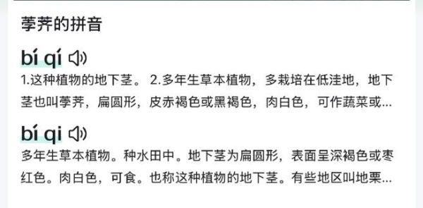 饽荠怎么读_荸的读音和意思-第1张图片-山城妙识