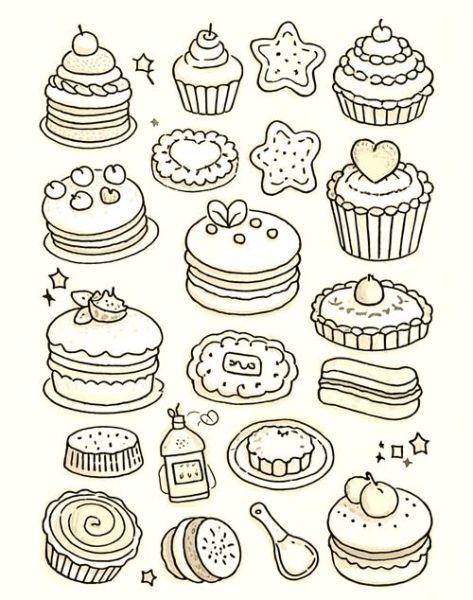 下午茶点心简笔画怎么画_下午茶点心简笔画素材哪里找-第2张图片-山城妙识