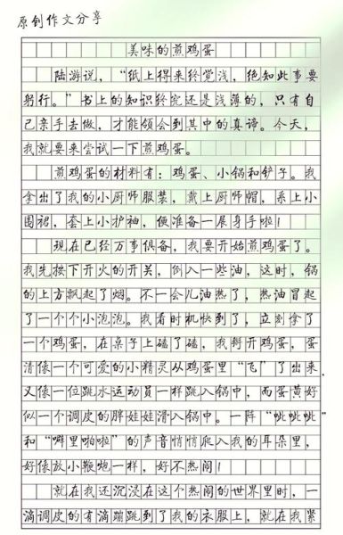 煎鸡蛋作文400字四年级怎么写_煎鸡蛋作文开头怎么写-第1张图片-山城妙识