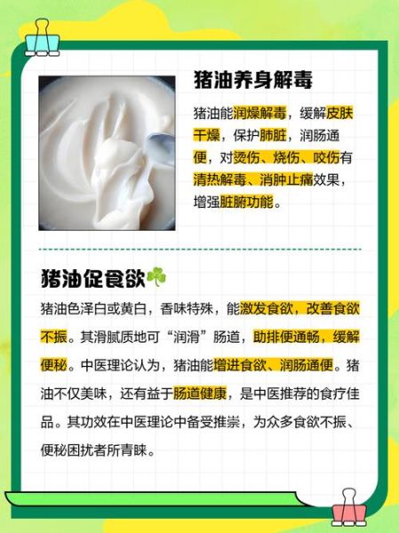 猪油的功效与作用_猪油怎么吃最健康-第1张图片-山城妙识