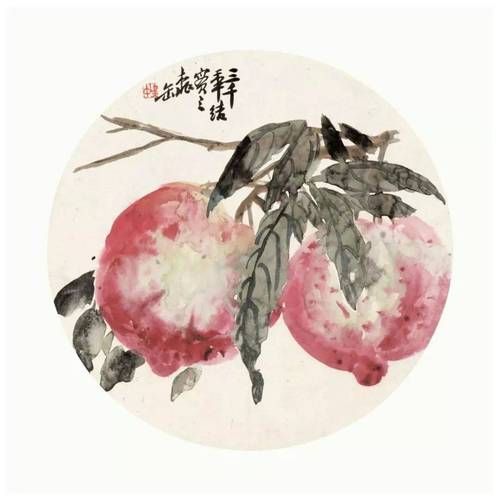 寿桃国画写意图片大全_如何画寿桃-第1张图片-山城妙识