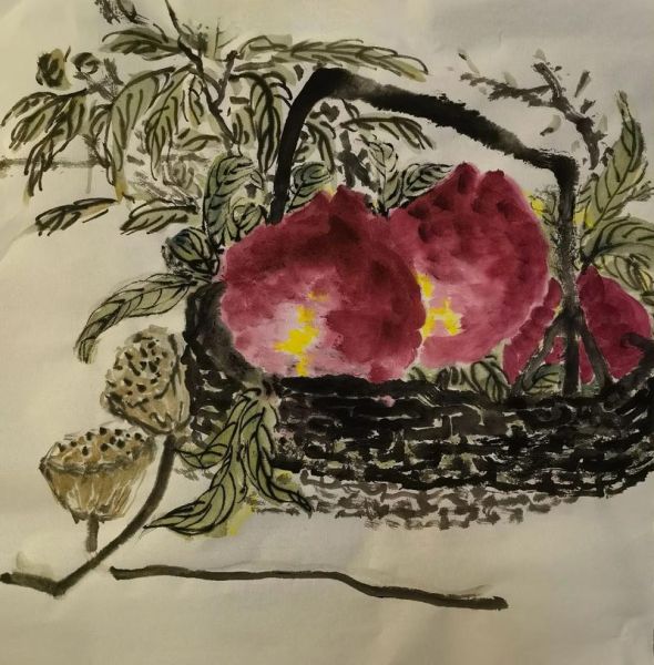 寿桃国画写意图片大全_如何画寿桃-第2张图片-山城妙识