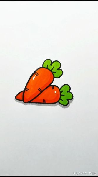 胡萝卜简笔画彩色_怎么画好看-第3张图片-山城妙识