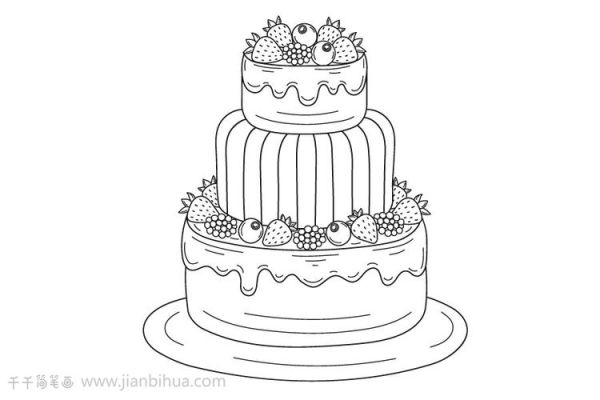 多层蛋糕简笔画怎么画_多层蛋糕简笔画教程-第3张图片-山城妙识
