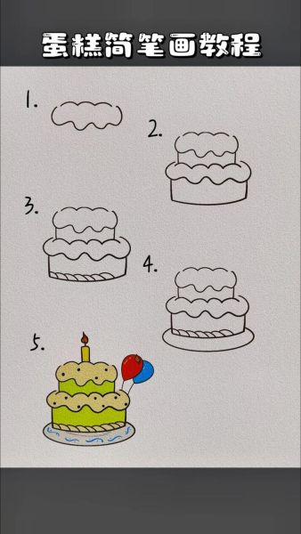 多层蛋糕简笔画怎么画_多层蛋糕简笔画教程-第2张图片-山城妙识