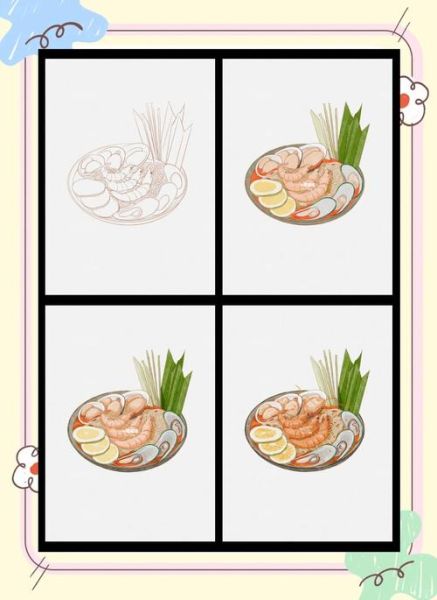 海鲜面简笔画怎么画_海鲜面简笔画步骤-第2张图片-山城妙识