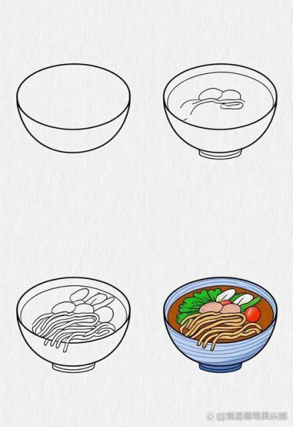 海鲜面简笔画怎么画_海鲜面简笔画步骤-第3张图片-山城妙识