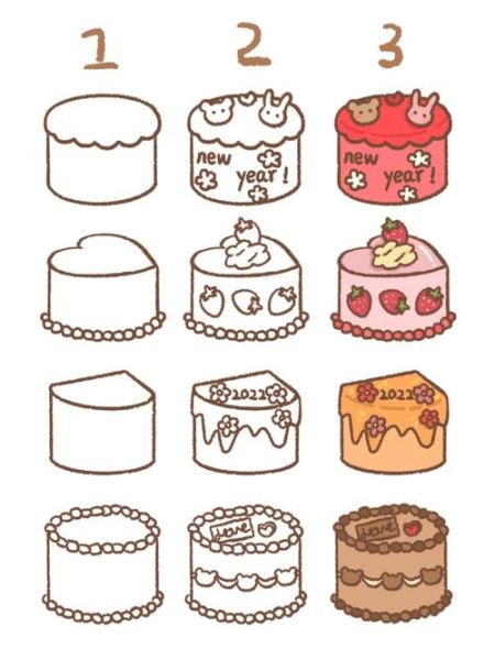 蛋糕图片简笔画大全_如何快速学会-第2张图片-山城妙识