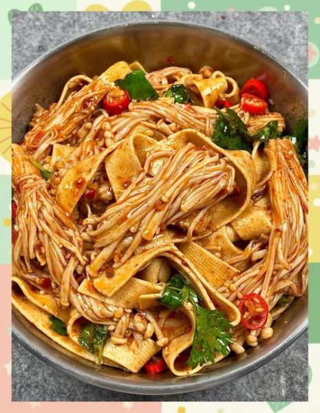 豆皮卷金针菇怎么做好吃_家常做法步骤详解-第2张图片-山城妙识