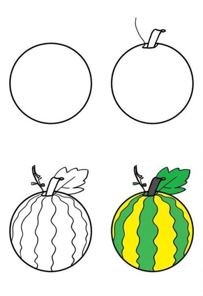 哈密瓜简笔画怎么画_哈密瓜简笔画步骤-第1张图片-山城妙识 哈密瓜简笔画怎么画_哈密瓜简笔画步骤-第1张图片-山城妙识