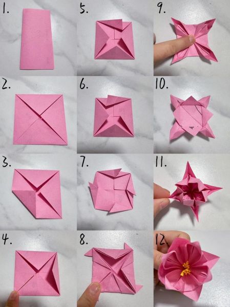 折纸花怎么做_四步折纸花教程-第3张图片-山城妙识