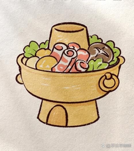 火锅简笔画怎么画_火锅简笔画图片大全-第1张图片-山城妙识