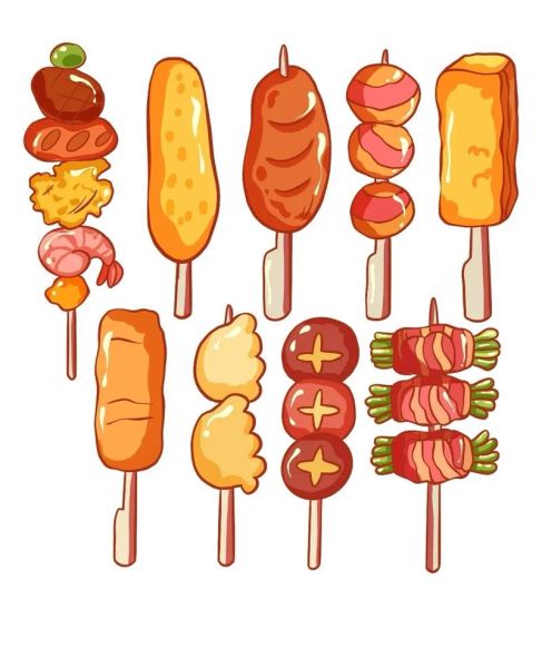 烤肉串简笔画怎么画_简笔画烤肉串步骤-第2张图片-山城妙识