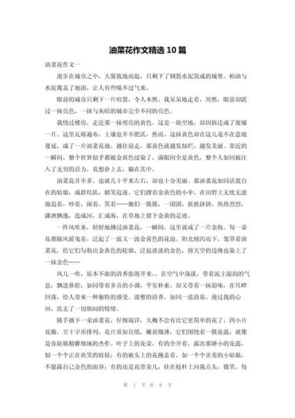 油菜花作文怎么写_油菜花作文800字写作技巧-第2张图片-山城妙识