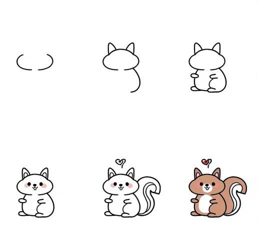 松鼠卡通简笔画怎么画_松鼠简笔画步骤图-第1张图片-山城妙识