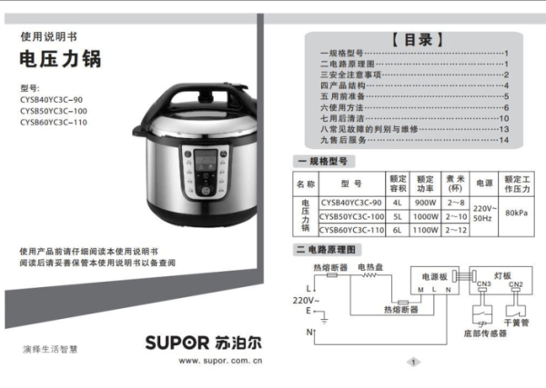 苏泊尔电压力锅怎么用_第一次使用要注意什么-第2张图片-山城妙识