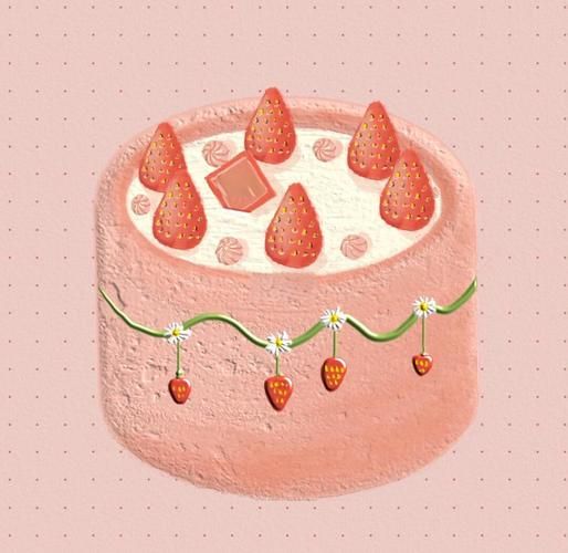 卡通草莓蛋糕图片_怎么画简单又可爱-第3张图片-山城妙识