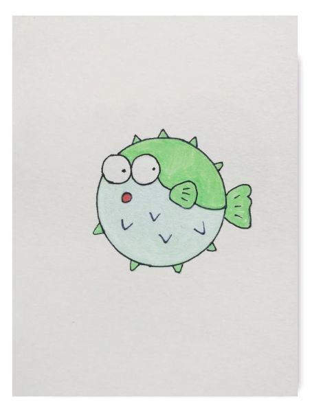 河豚简笔画怎么画_河豚图片简笔画教程-第1张图片-山城妙识