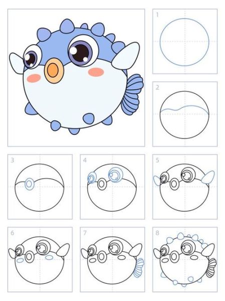 河豚简笔画怎么画_河豚图片简笔画教程-第2张图片-山城妙识