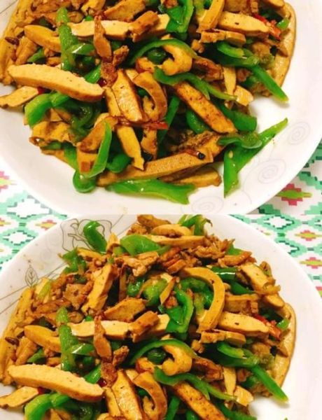 豆干青椒炒肉丝怎么做_豆干青椒炒肉丝家常做法-第1张图片-山城妙识