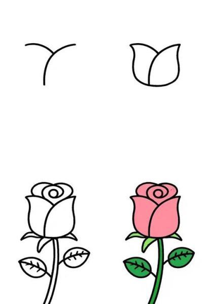 玫瑰花简笔画步骤_怎么画简单又好看-第2张图片-山城妙识 玫瑰花简笔画步骤_怎么画简单又好看-第2张图片-山城妙识