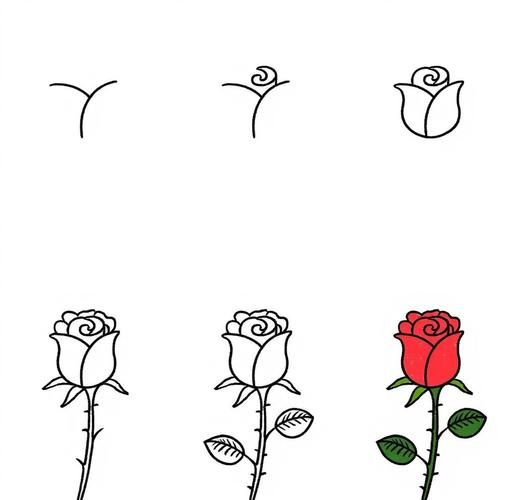 玫瑰花简笔画步骤_怎么画简单又好看-第3张图片-山城妙识 玫瑰花简笔画步骤_怎么画简单又好看-第3张图片-山城妙识