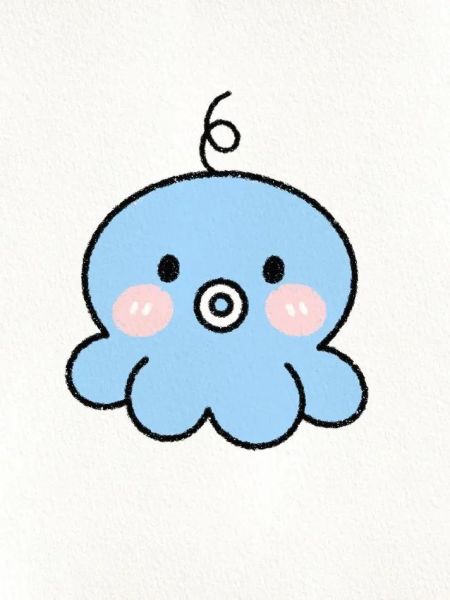 小章鱼简笔画怎么画_小章鱼简笔画图片大全-第1张图片-山城妙识