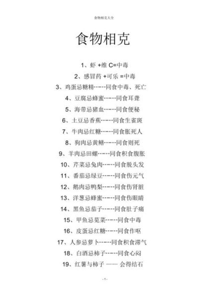 哪些食物不能一起吃_食物相克表大全-第2张图片-山城妙识