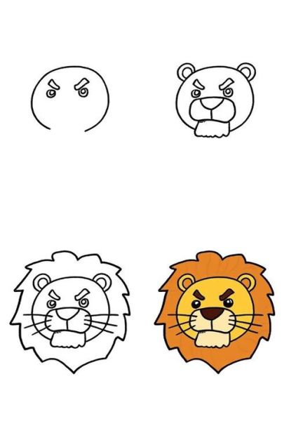 狮子头卡通图片怎么画_狮子头简笔画教程-第1张图片-山城妙识