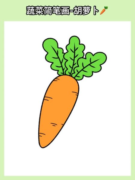 胡萝卜简笔画怎么画_胡萝卜简笔画图片大全-第2张图片-山城妙识