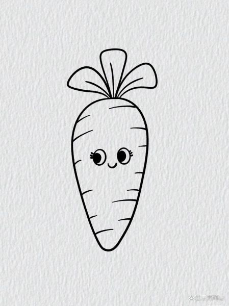 胡萝卜简笔画怎么画_胡萝卜简笔画图片大全-第3张图片-山城妙识