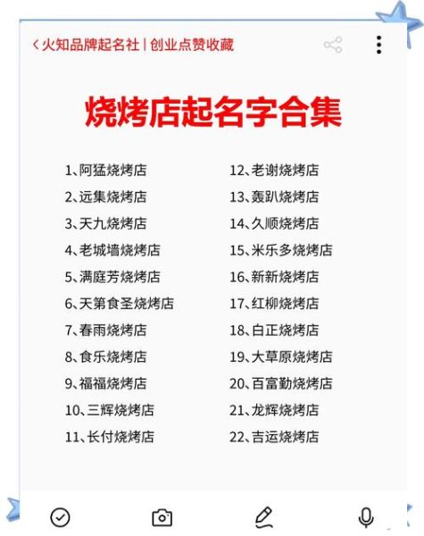烧烤店名字霸气怎么取_霸气烧烤店名大全-第1张图片-山城妙识