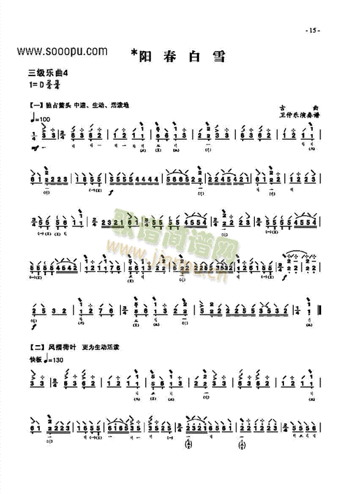 阳春白雪琵琶曲的由来_阳春白雪琵琶曲的演奏技巧-第1张图片-山城妙识