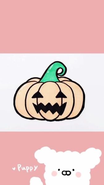 可爱南瓜灯简笔画怎么画_可爱南瓜灯简笔画图片教程-第3张图片-山城妙识