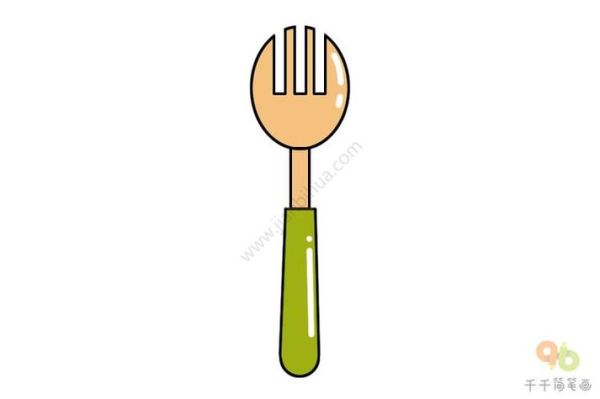 叉子简笔画怎么画_叉子简笔画步骤-第3张图片-山城妙识