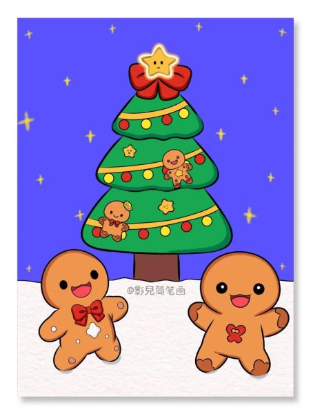 圣诞姜饼人简笔画怎么画_圣诞姜饼人简笔画教程-第2张图片-山城妙识