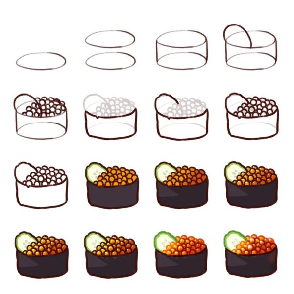 寿司卡通图片怎么画_寿司卡通简笔画教程-第1张图片-山城妙识