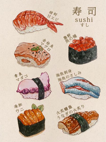 寿司卡通图片怎么画_寿司卡通简笔画教程-第2张图片-山城妙识